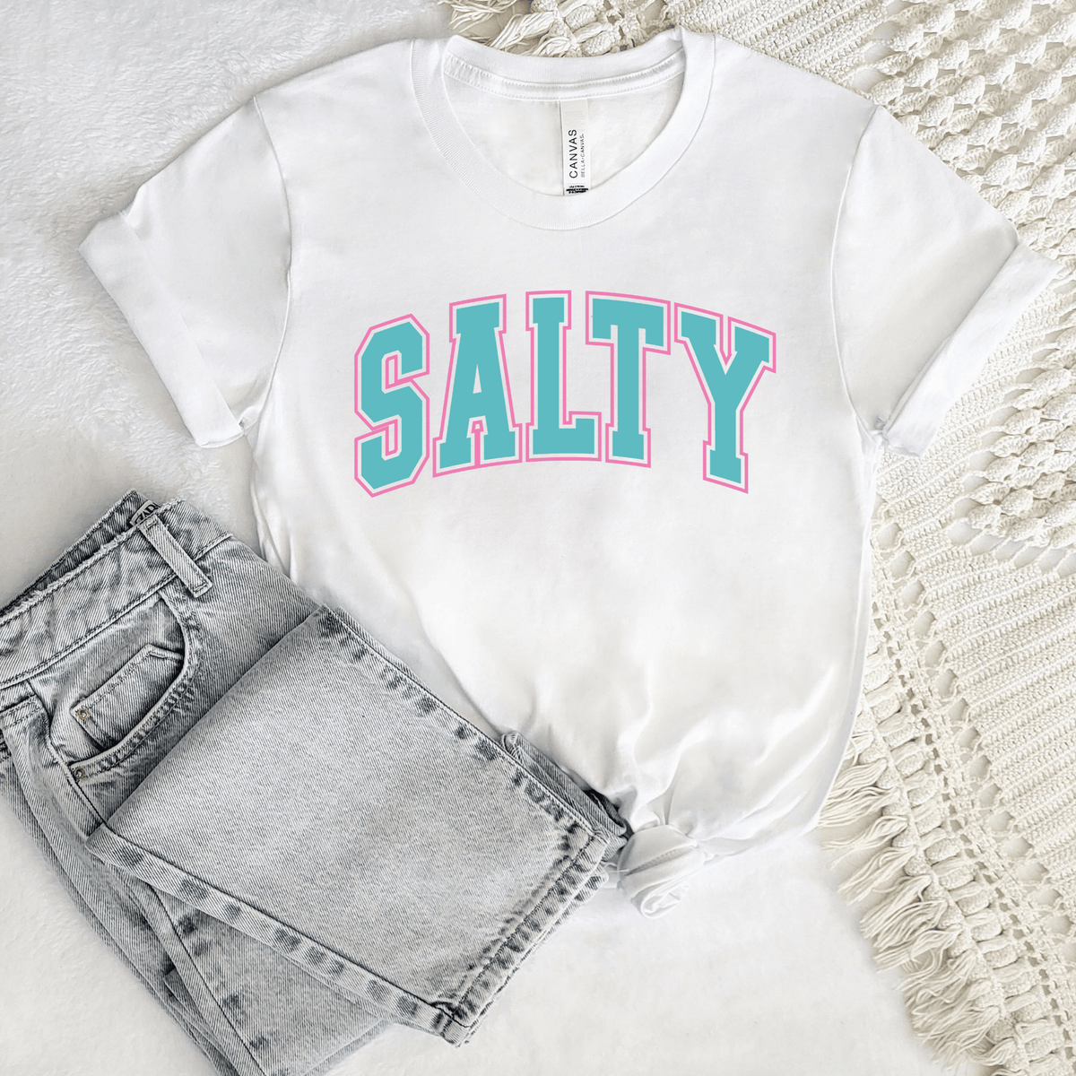 SALTY White T-Shirt – Fuzzy Loon Designs