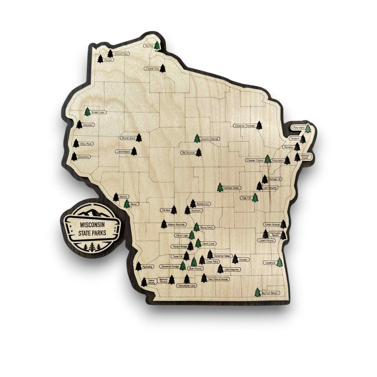 Wisconsin State Park Map Travel Map | Hiking Map | Camping Map – Fuzzy ...