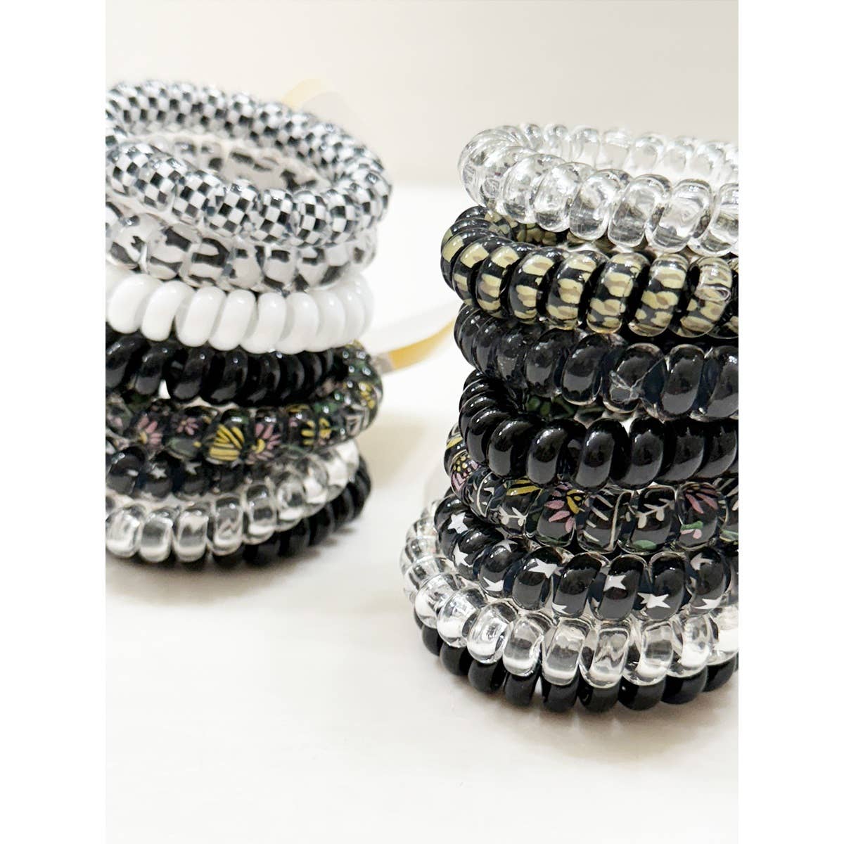 Black Shades Spiral Hair Ties – Fuzzy Loon Designs