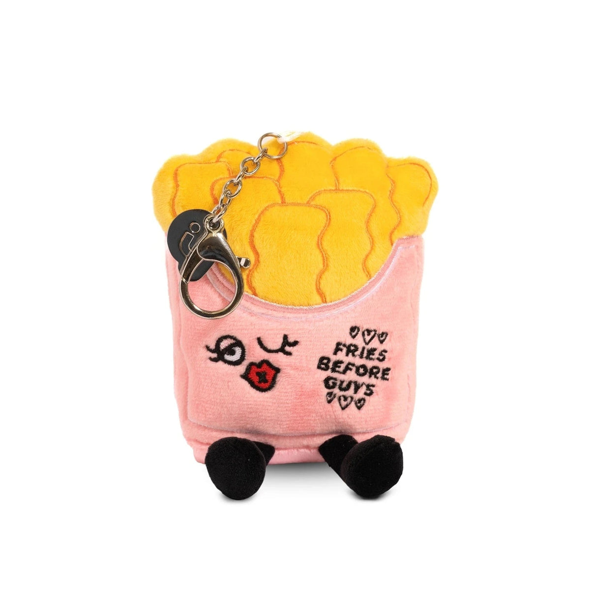 "Fries Before Guys" French Fries Plush Bag Charm – Fuzzy Loon Designs