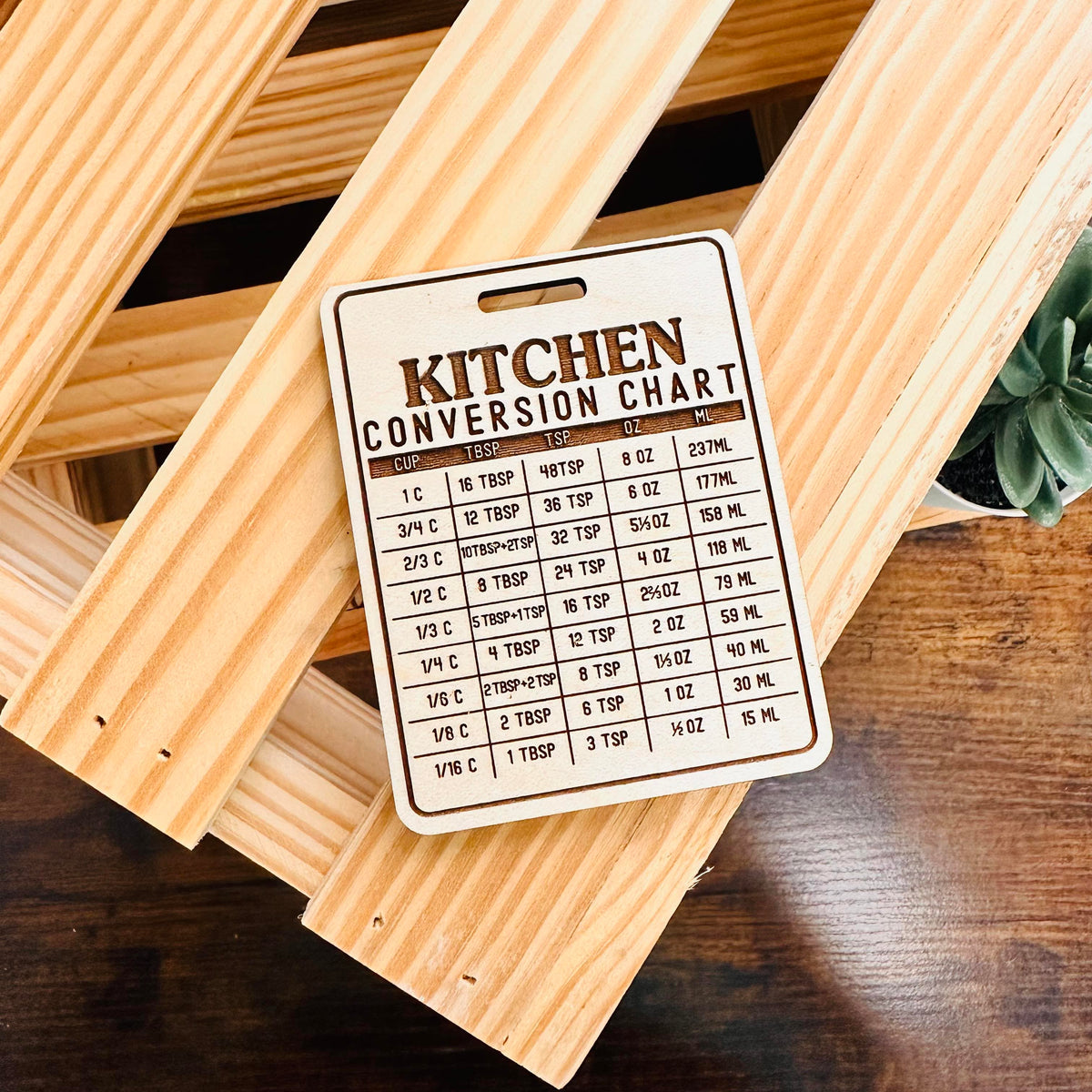 Kitchen Conversion Chart | Wood Magnet – Fuzzy Loon Designs