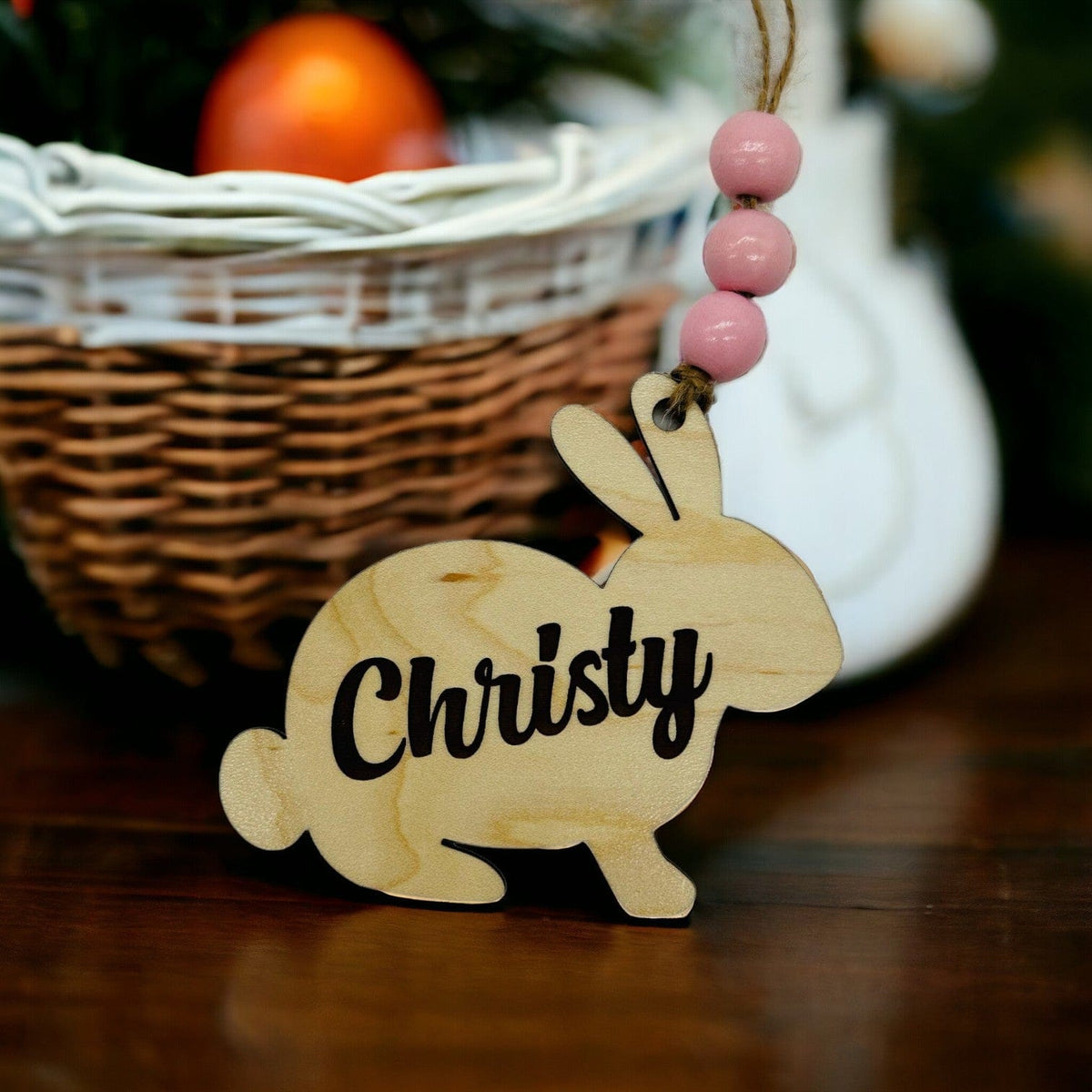 Personalized Wood Easter Bunny Tag – Fuzzy Loon Designs