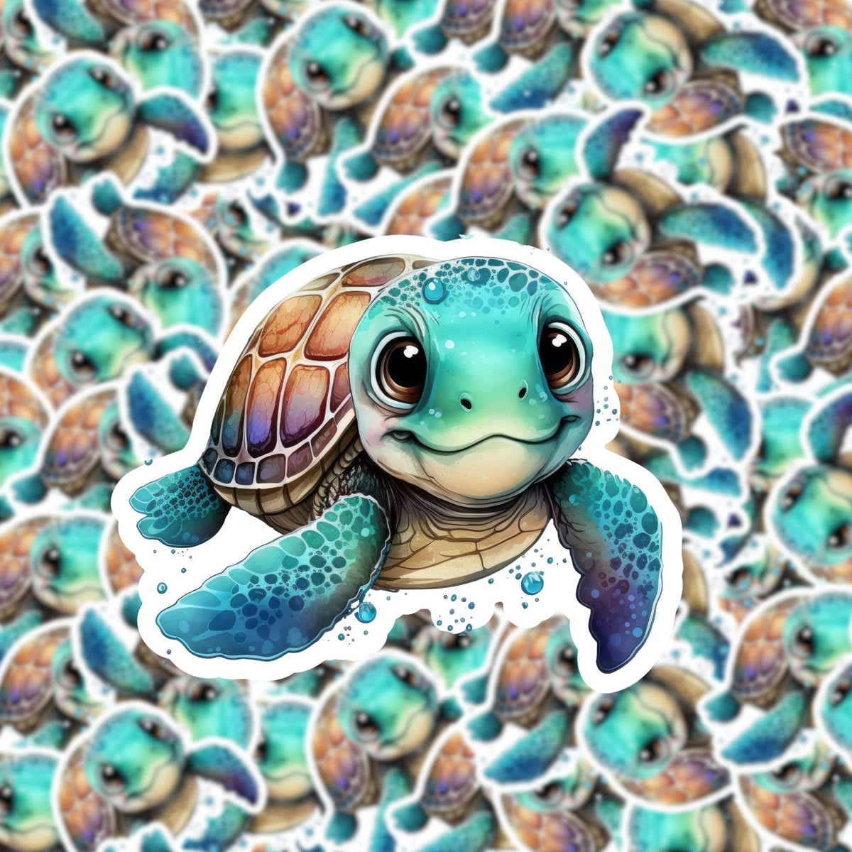 Baby Turtle Sticker – Fuzzy Loon Designs