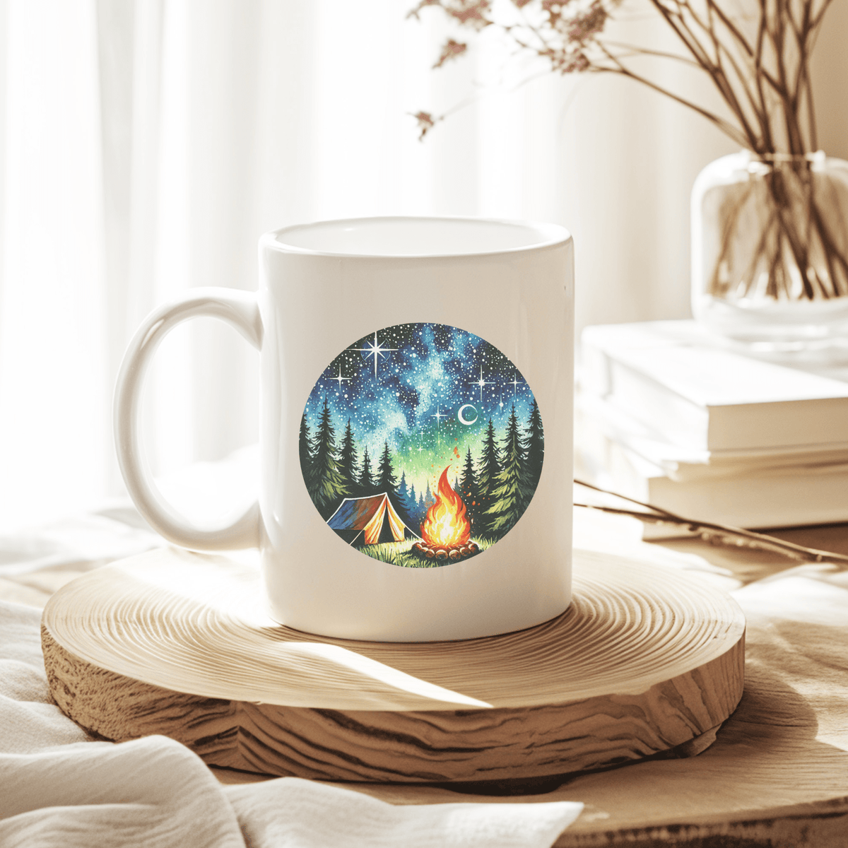 Campfire Starry Night Mug – Fuzzy Loon Designs