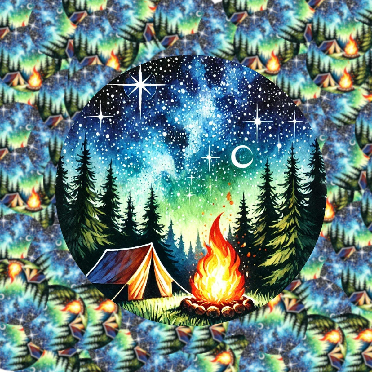 Campfire Starry Night Sticker – Fuzzy Loon Designs