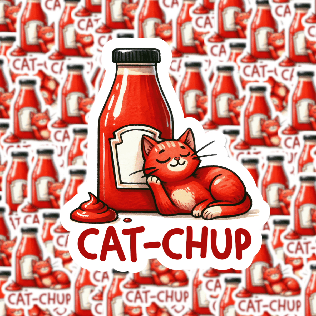 Cat-Chup Sticker – Fuzzy Loon Designs