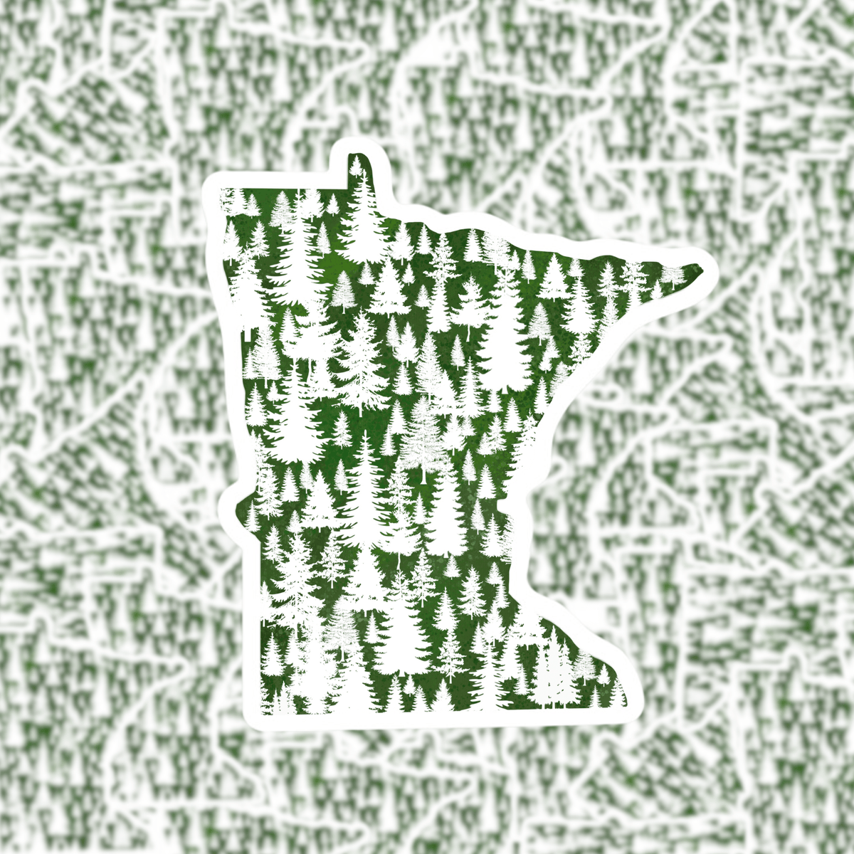 Green Minnesota Trees Sticker – Fuzzy Loon Designs
