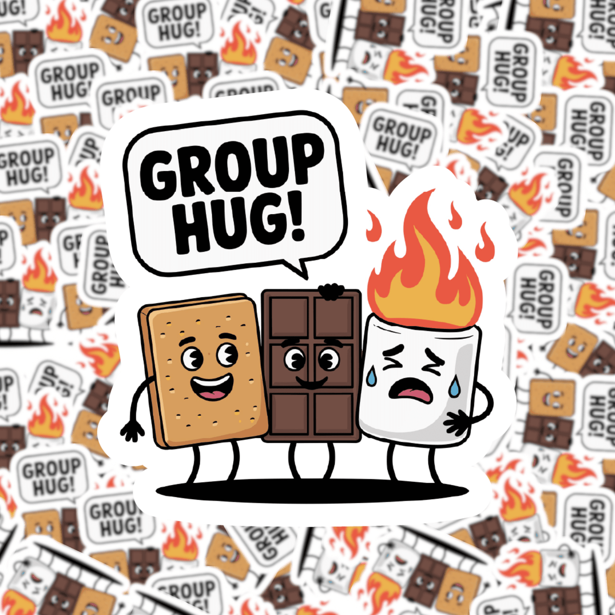 Group Hug S'mores Sticker – Fuzzy Loon Designs