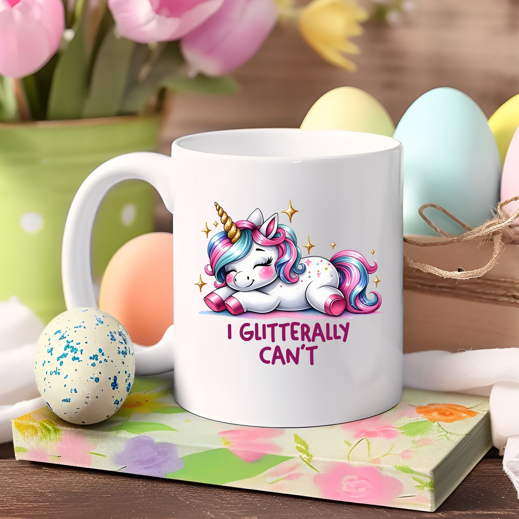 I Glitterally Can t Unicorn Coffee Mug Fuzzy Loon Designs