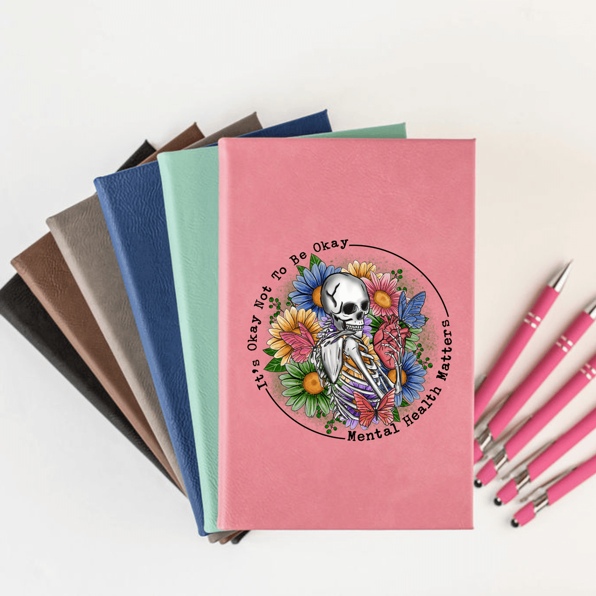 It's Okay to Not Be Okay Skeleton Journal – Fuzzy Loon Designs