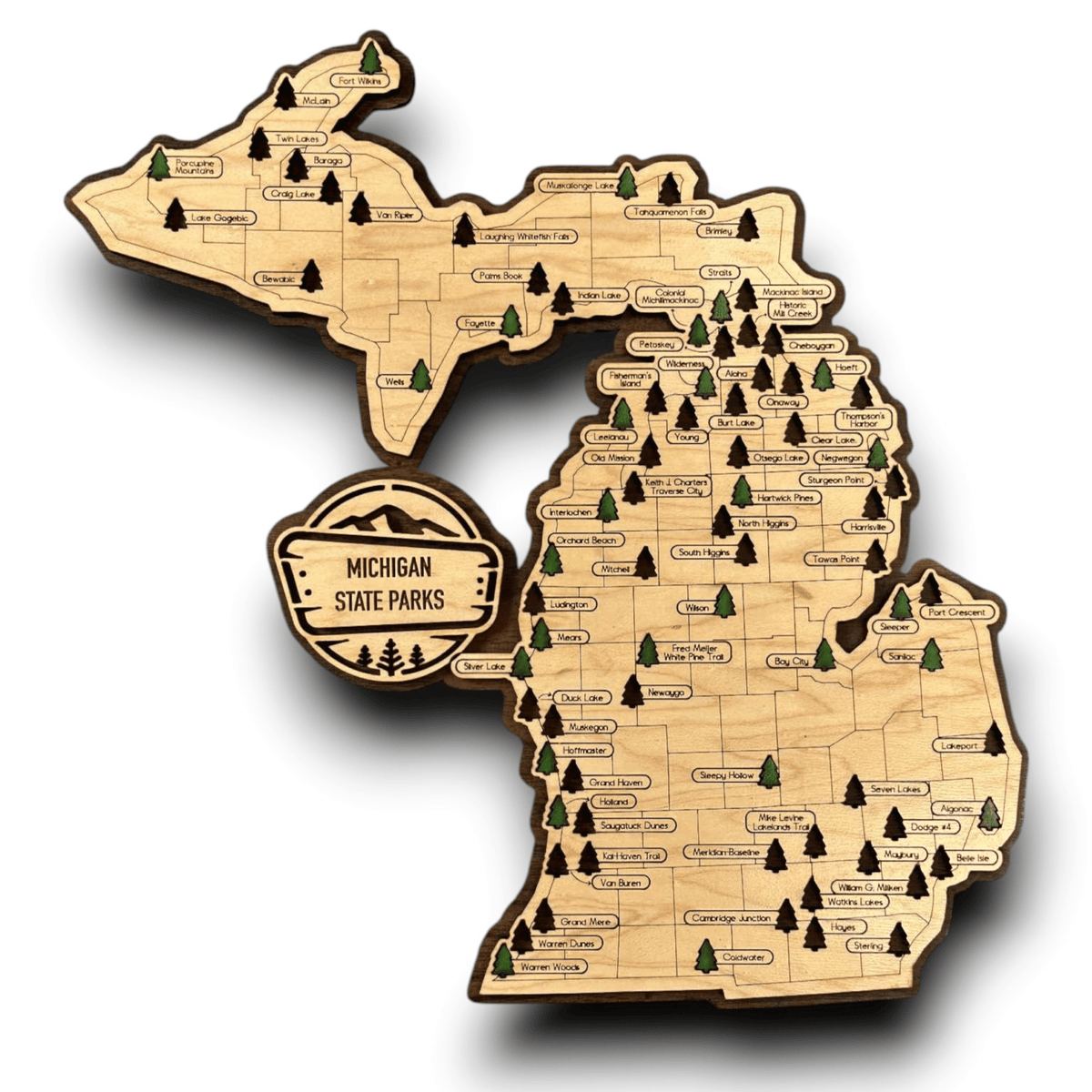Michigan State Park Map Travel Map | Hiking Map | Camping Map – Fuzzy ...