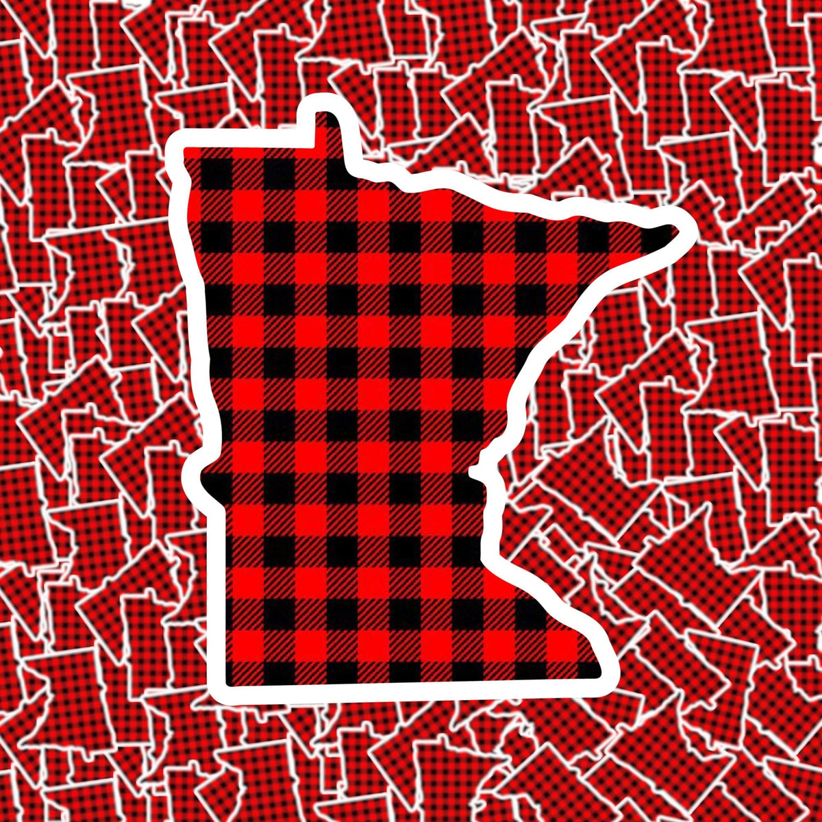 Minnesota Buffalo Plaid Sticker – Fuzzy Loon Designs