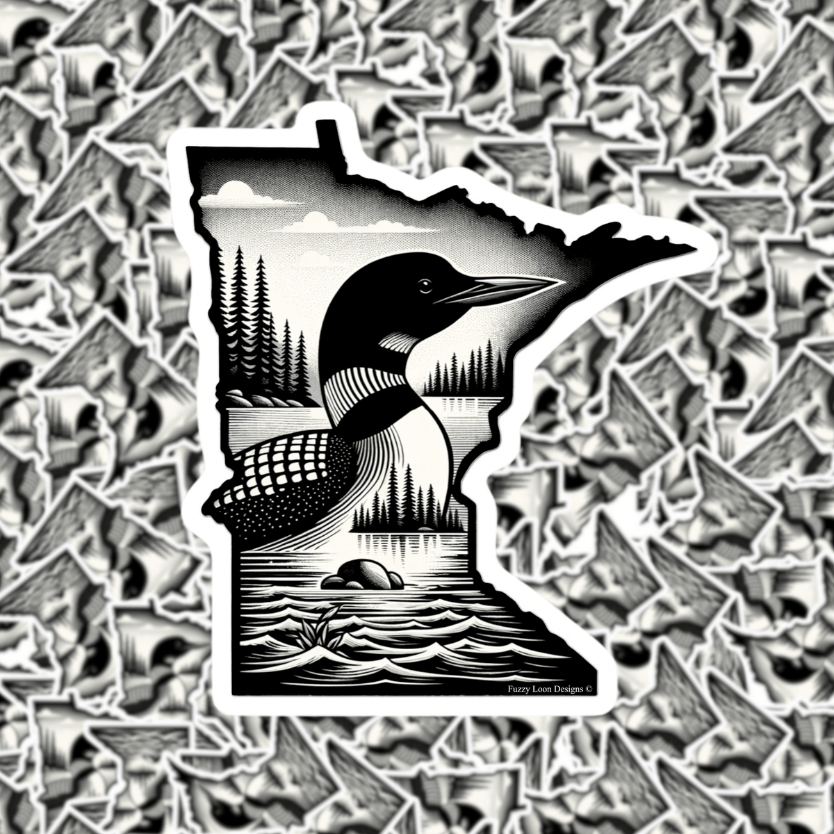 Minnesota Logo Sticker – Fuzzy Loon Designs