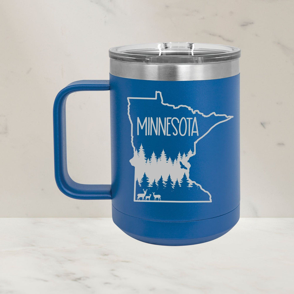 Minnesota Trees | Engraved 15oz Insulated Mug – Fuzzy Loon Designs