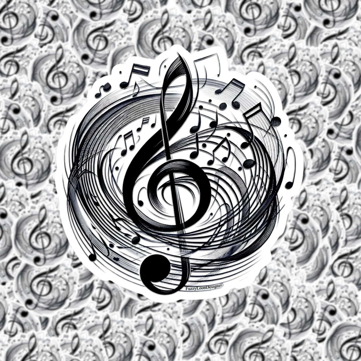 Music Notes Sticker – Fuzzy Loon Designs
