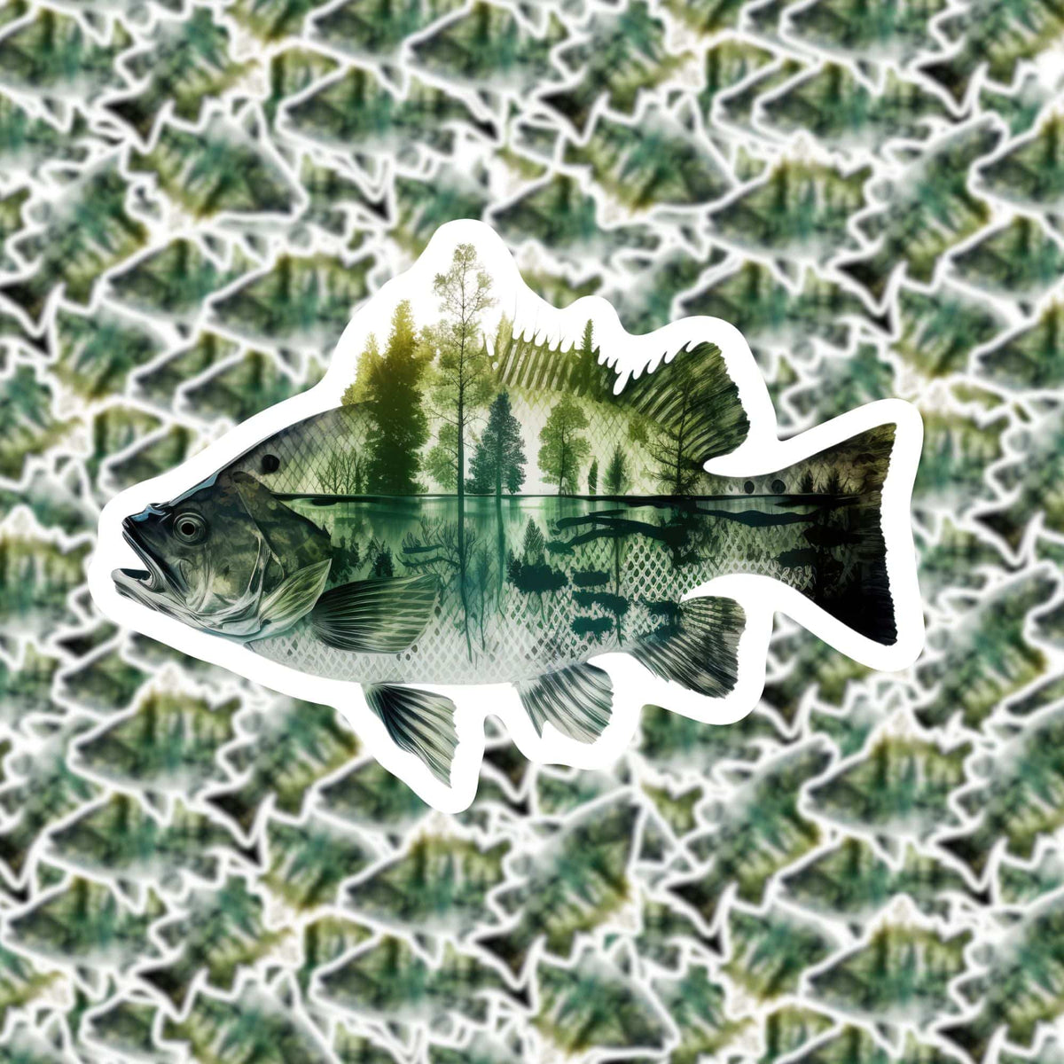 Outdoor Bass Fish Sticker – Fuzzy Loon Designs