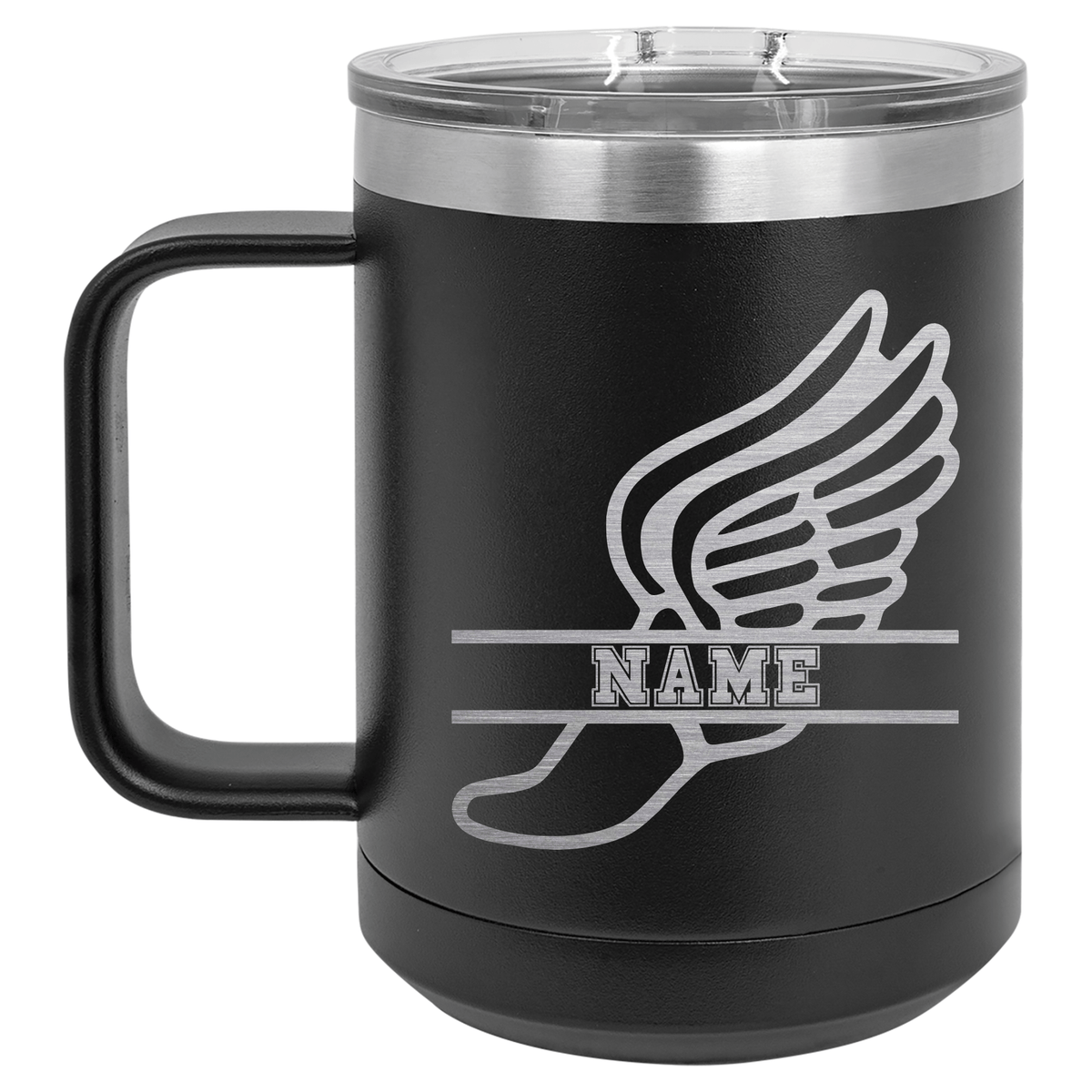 Personalized Track Shoe | Engraved 15oz Insulated Mug – Fuzzy Loon Designs