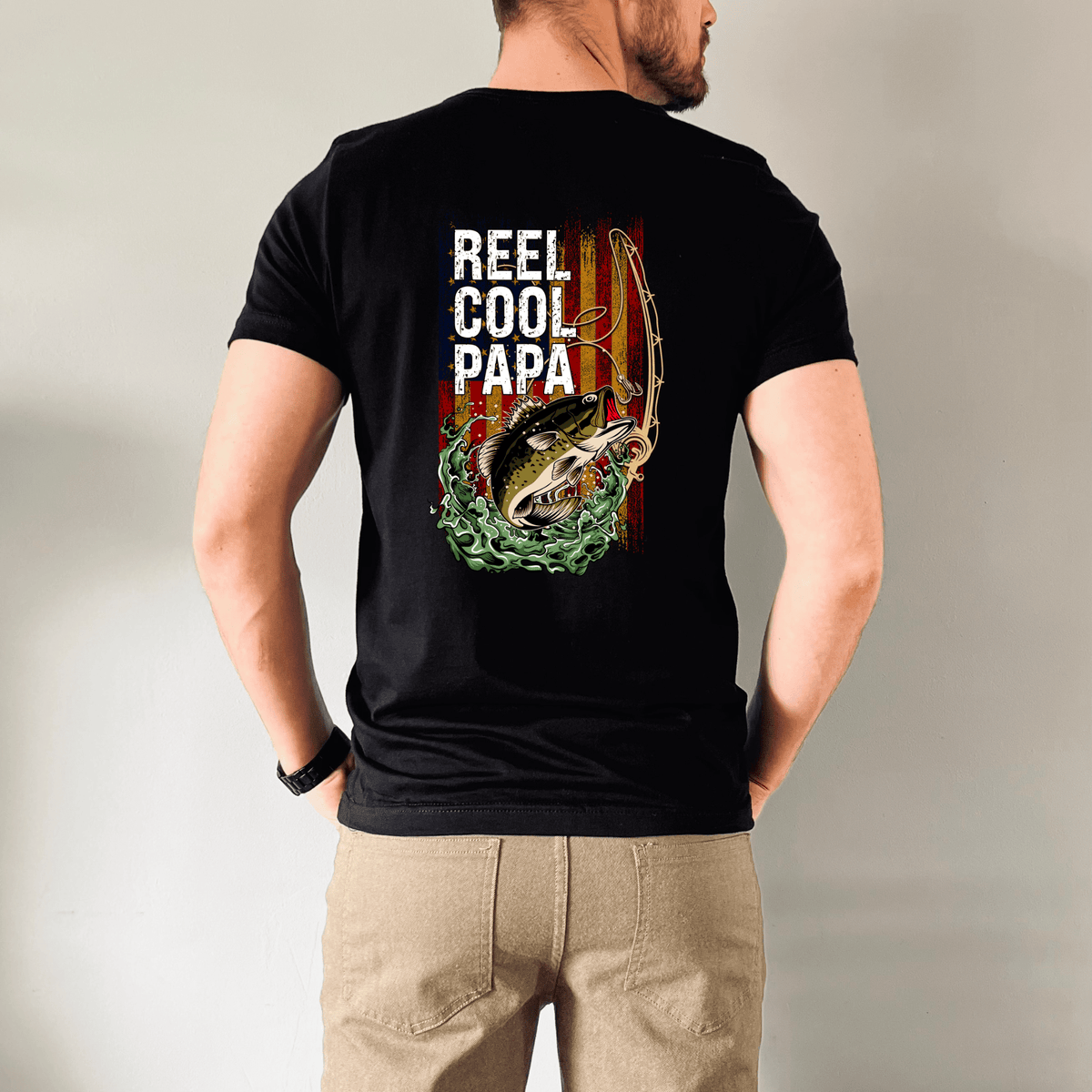 Reel Cool Papa | Back Design Adult T-Shirt – Fuzzy Loon Designs