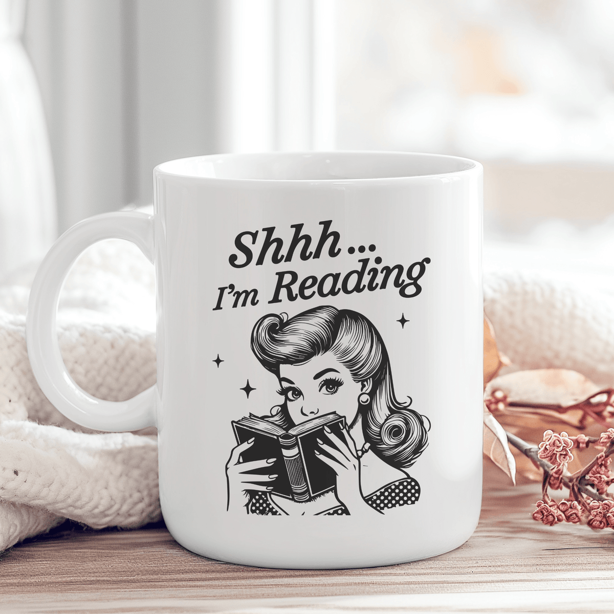 Shhh... I'm Reading | Retro Coffee Mug | Reading & Bookstore Gifts ...