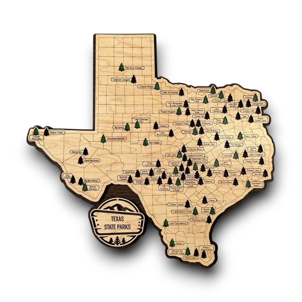 Texas State Park Map Travel Map | Hiking Map | Camping Map – Fuzzy Loon ...