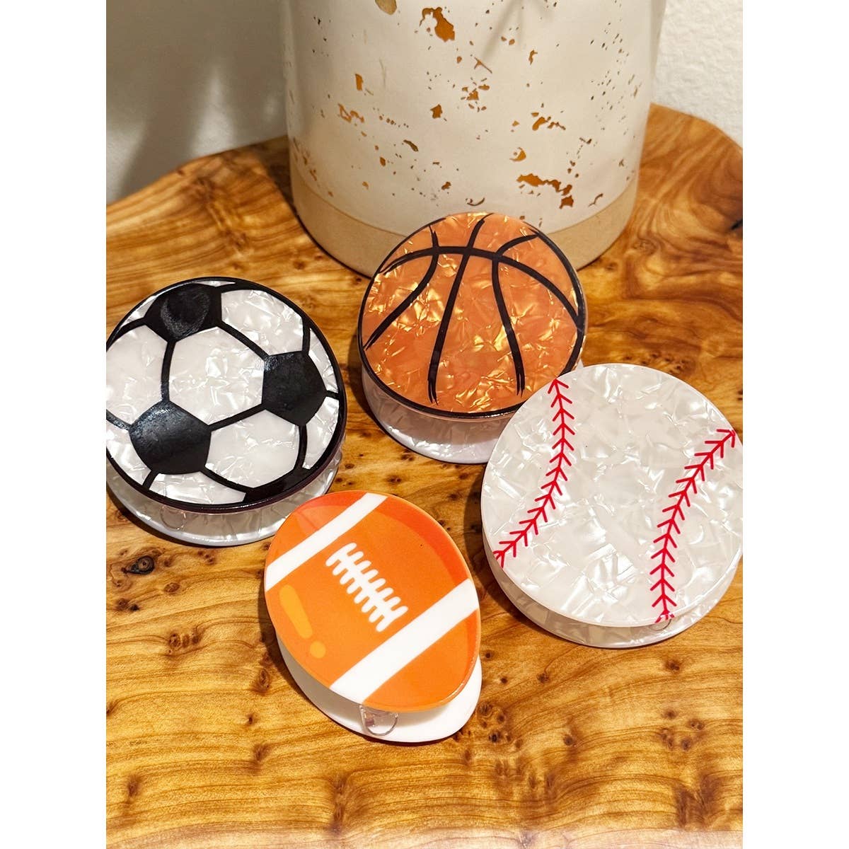 Premium Quality Sports Ball Theme Hair Claw Clip – Fuzzy Loon Designs