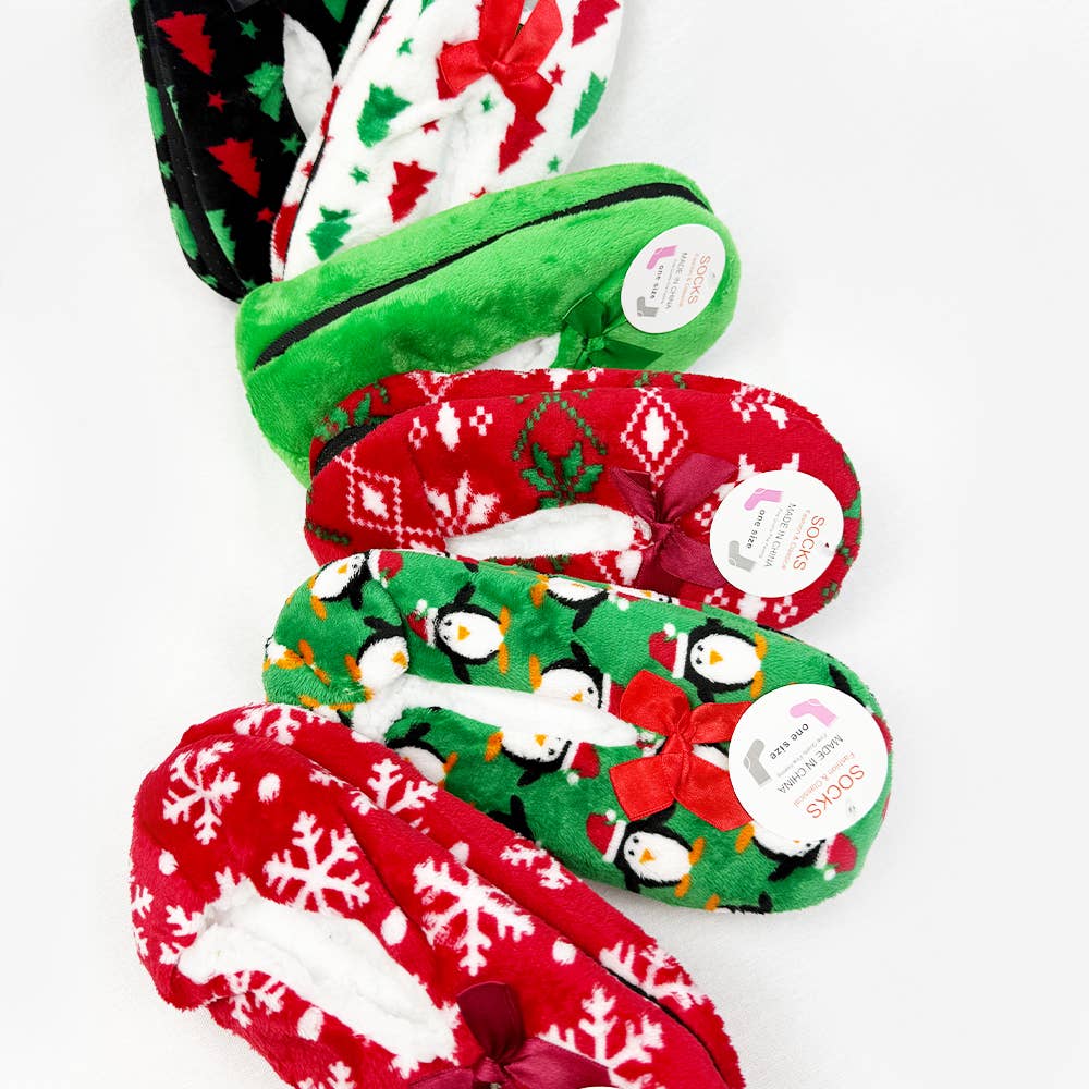 Christmas Theme Fuzzy Slippers – Fuzzy Loon Designs