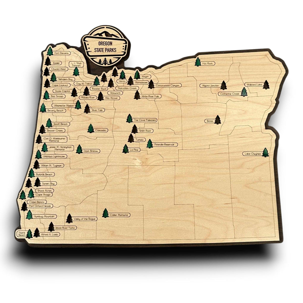 Oregon State Park Map Travel Map | Hiking Map | Camping Map – Fuzzy ...