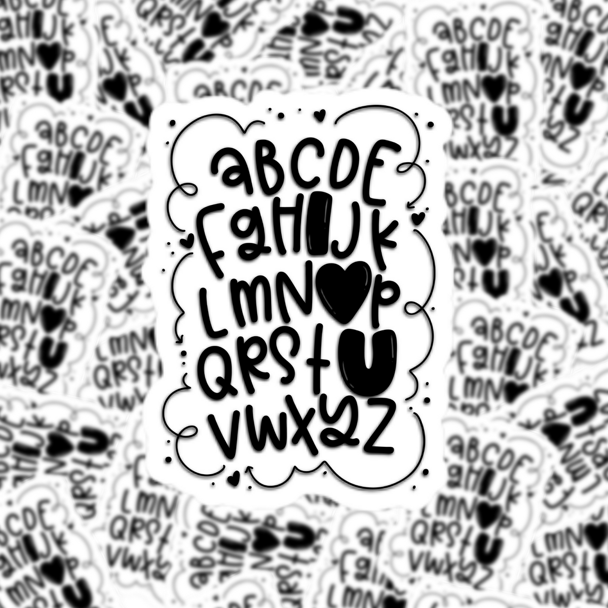 I Love You Alphabet Sticker – Fuzzy Loon Designs