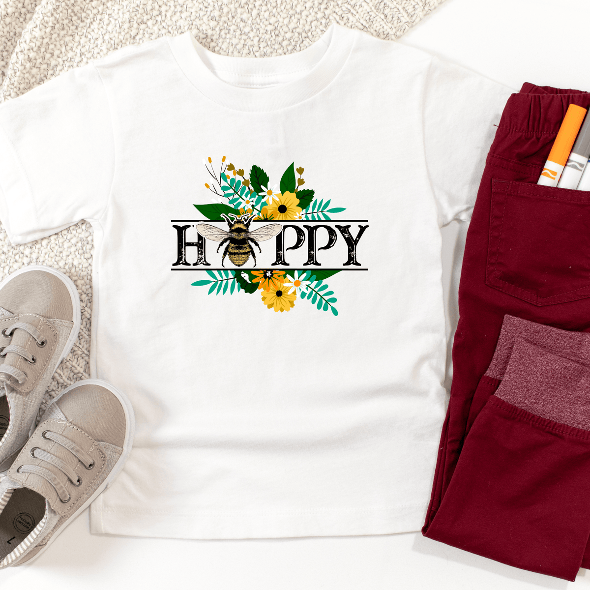 BEE Happy Kids T-Shirt – Fuzzy Loon Designs